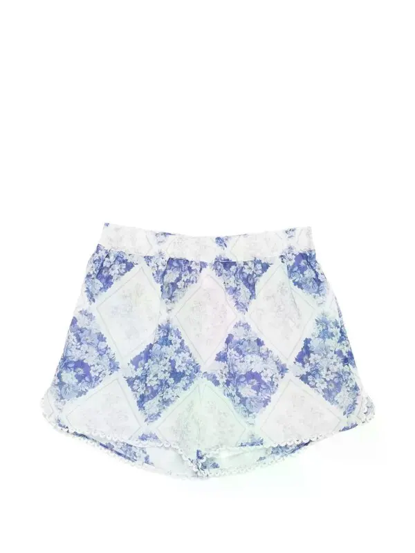 TWINSET Floral-print Shorts - Blue