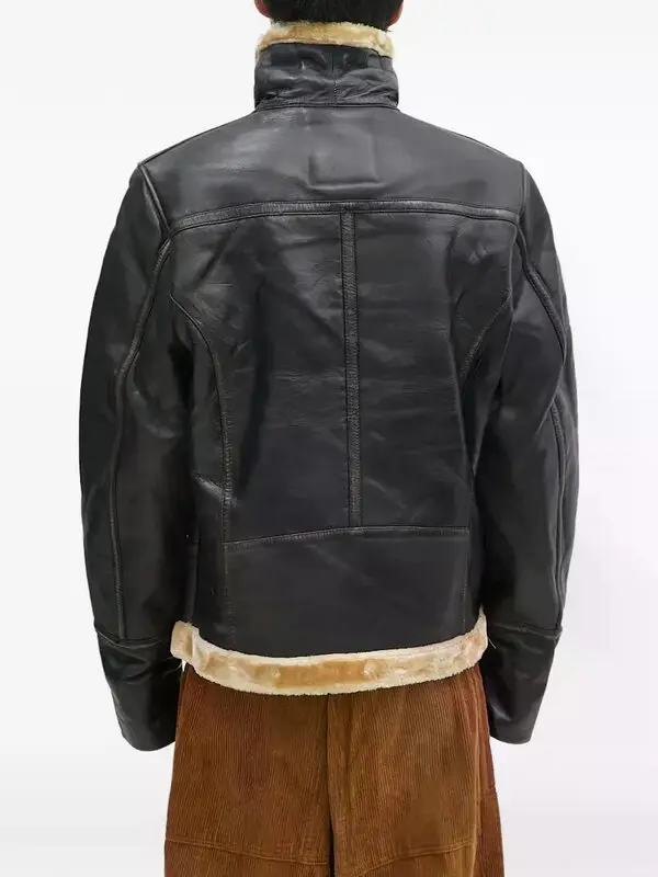 Alpha Industries Faux-fur-collar Leather Jacket