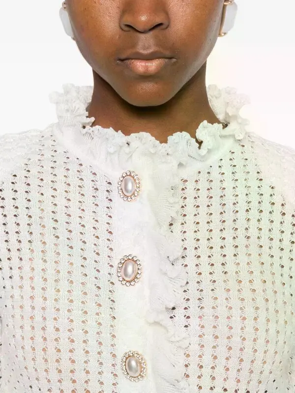 SELF-PORTRAIT Ruffled Button Mini Dress