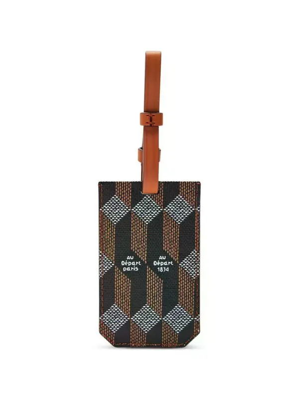 AU DEPART Geometric-pattern Luggage Tag - Black