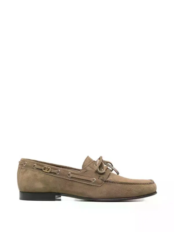 Valentino Garavani Suede Boat Shoes - Brown