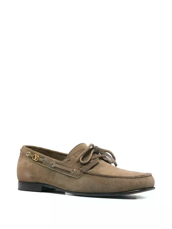 Valentino Garavani Suede Boat Shoes - Brown