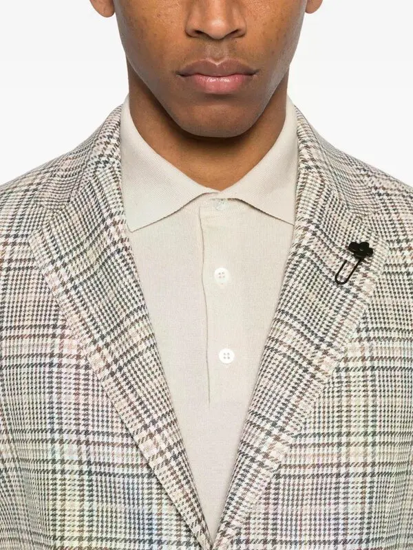 LARDINI Checked Single-breasted Jacket