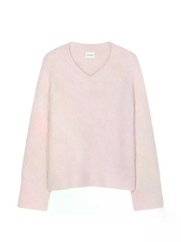 Closed V-neck Long-sleeve Sweater