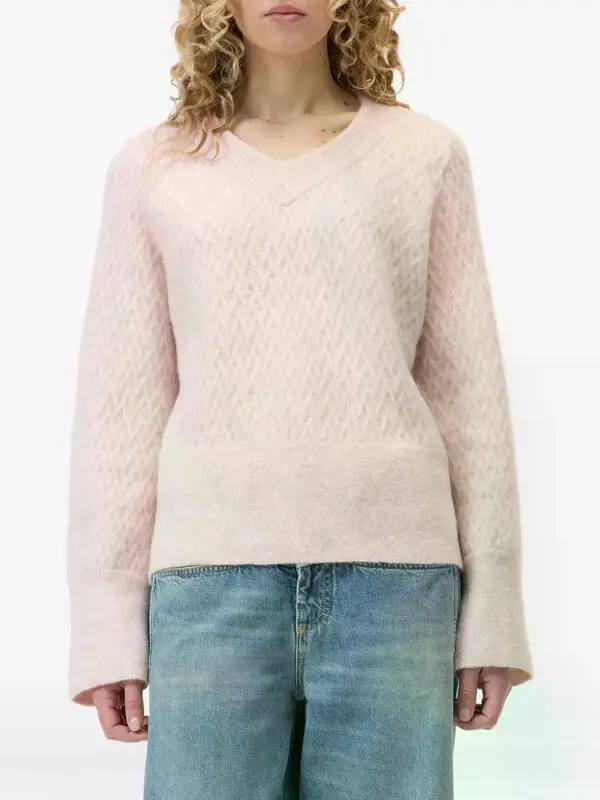 Closed V-neck Long-sleeve Sweater