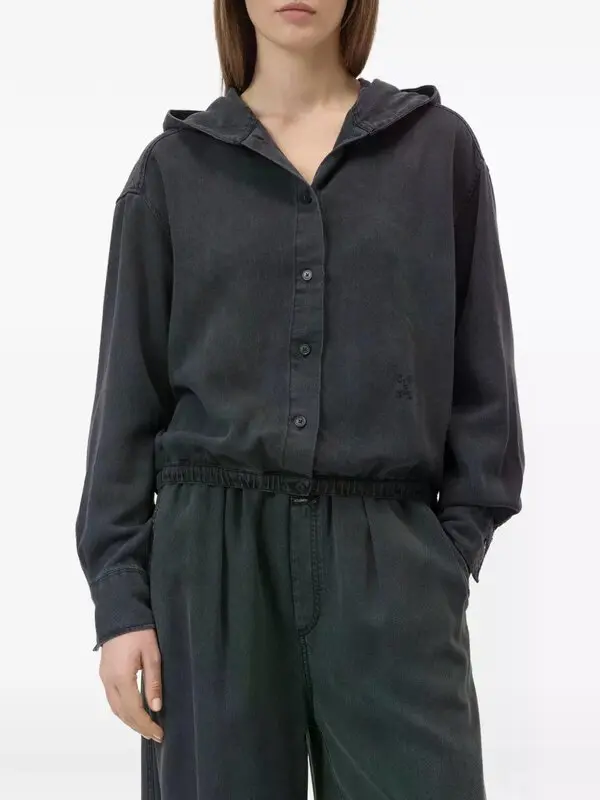 Closed Hooded Buttoned Shirt
