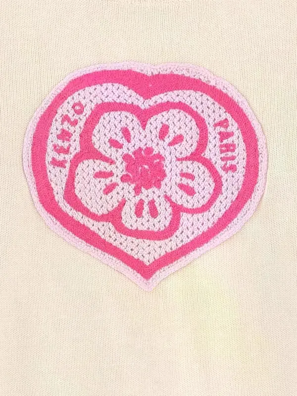 Kenzo Boke Heart Cable-knit Sweater - Neutrals