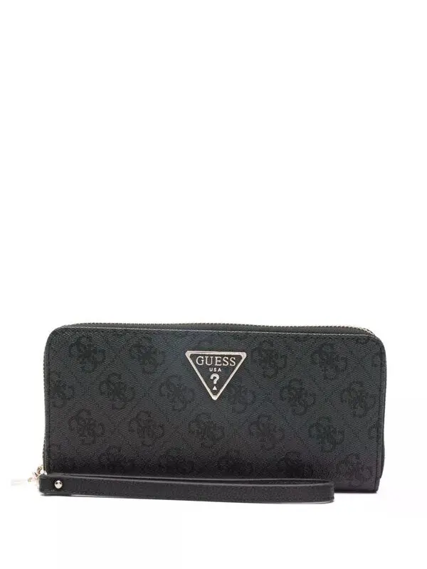 Guess Laurel Ii Monogram Zip Wallet - Black