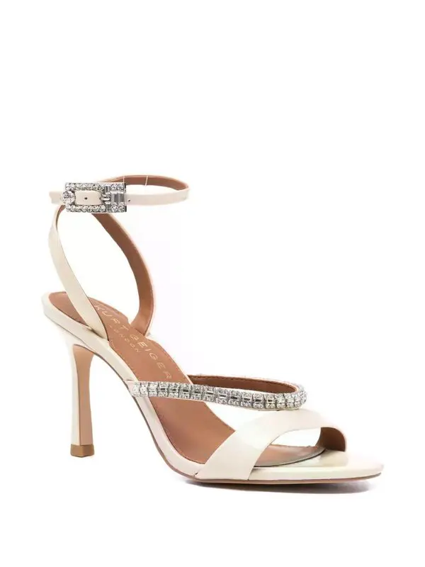 Kurt Geiger Crystal-embellished Buckle-fastening Sandals - Neutrals