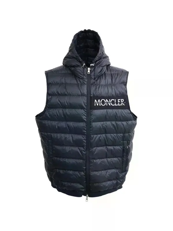 Moncler Logo-print Hooded Gilet - Blue