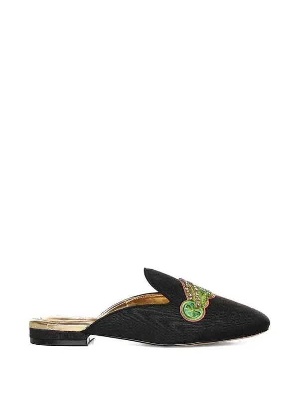 Kurt Geiger Embroidered Mules - Black