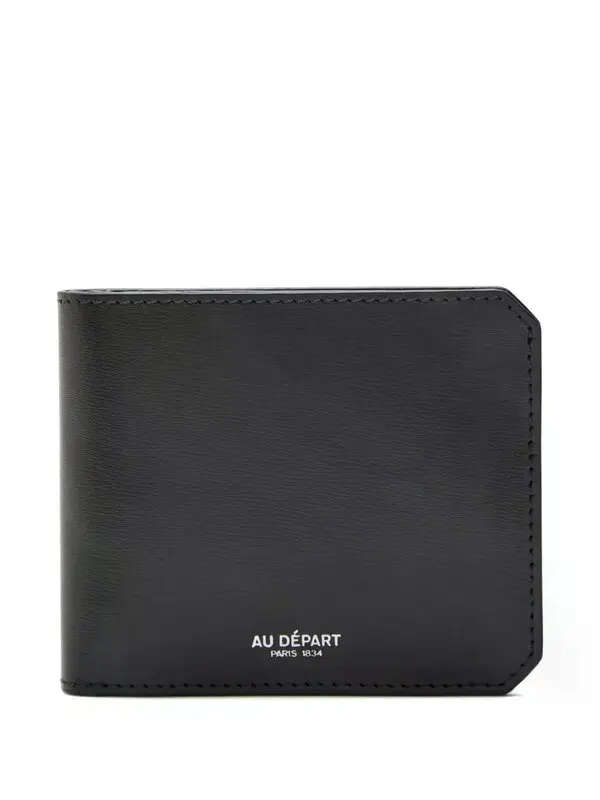 AU DEPART Logo-detail Leather Wallet - Black