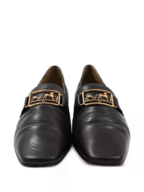 Hermès Plaque-embellished Flat Loafers