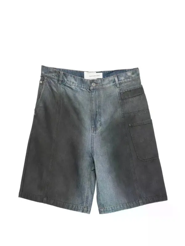 FENG CHEN WANG Indigo Denim Cargo Shorts