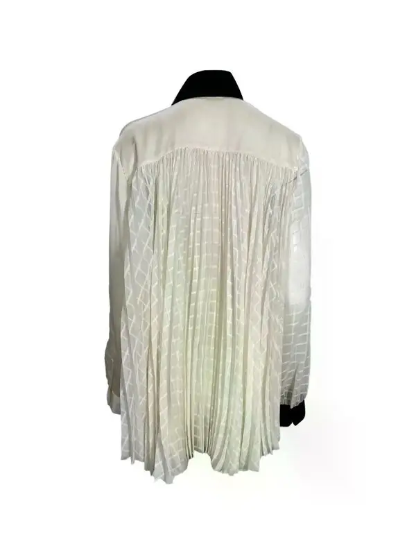 Sacai Pussy-bow Pleated Blouse
