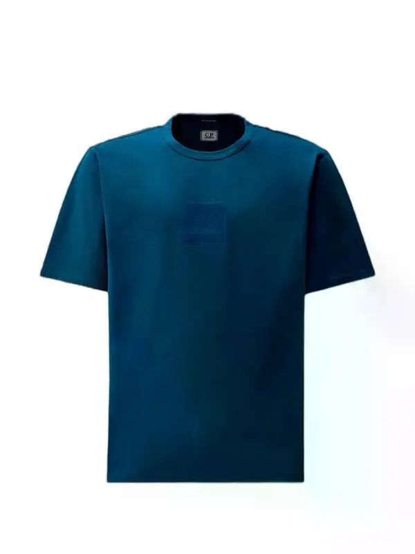 C.P. COMPANY Metropolis Series Mercerized Jersey Short-sleeve Rubberized Badge T-shirt - Blue