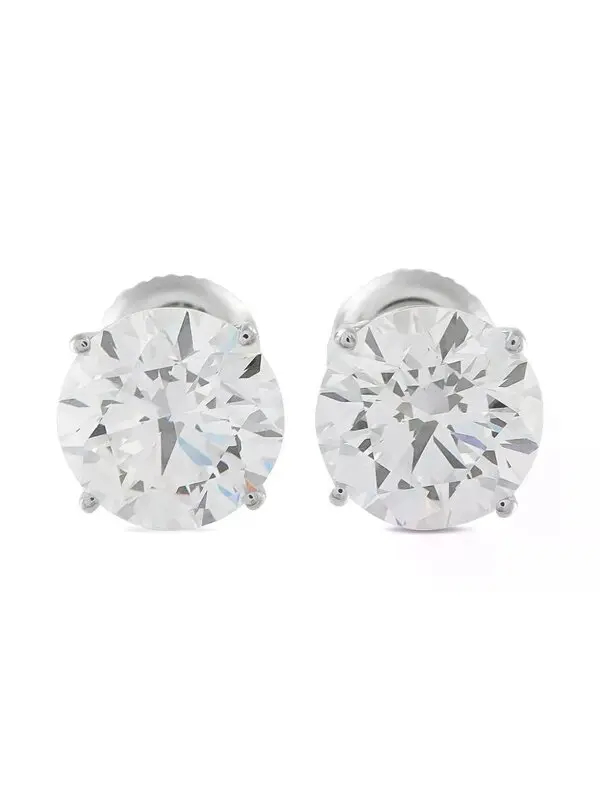 LB EXCLUSIVE Round-cut Diamond Stud Earrings - Silver