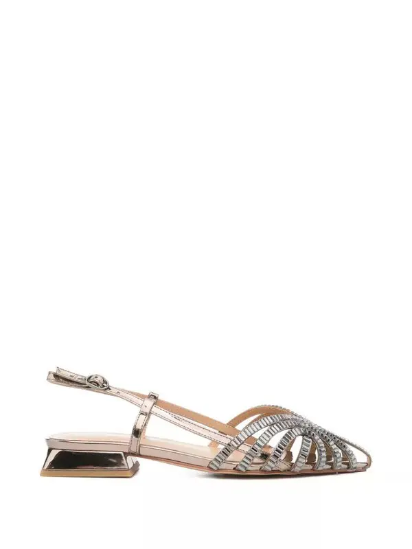 ALMA EN PENA Embellished Caged Sandals - Gold