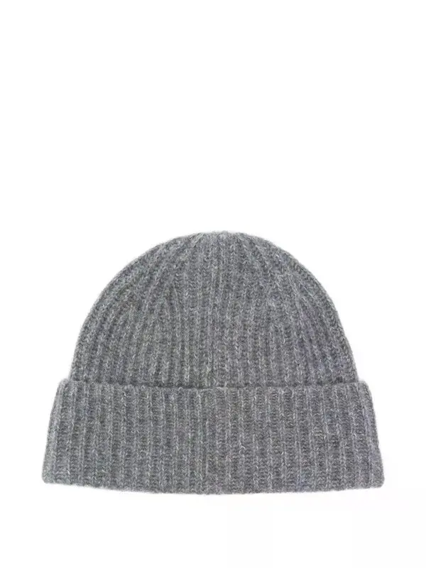 LISA YANG Ribbed Knit Beanie - Grey