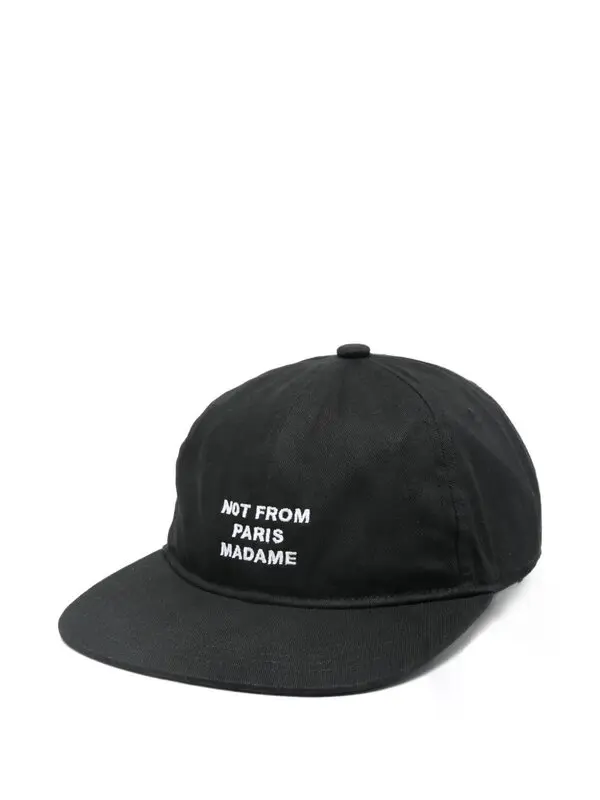 Drole De Monsieur Slogan Baseball Cap - Black