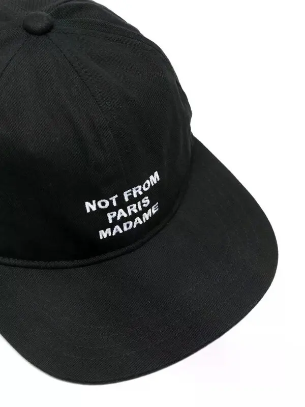 Drole De Monsieur Slogan Baseball Cap - Black