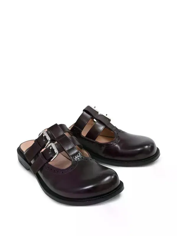 Loewe Campo Buckled Leather Mules - Brown