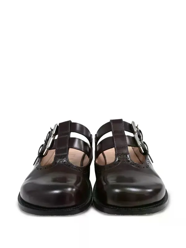 Loewe Campo Buckled Leather Mules - Brown