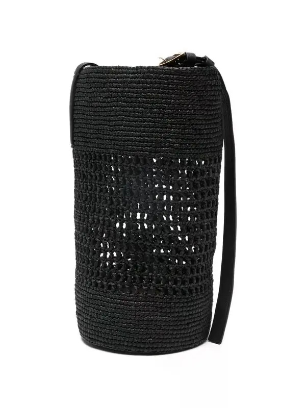 Khaite Small Billie Woven Bucket Bag - Black