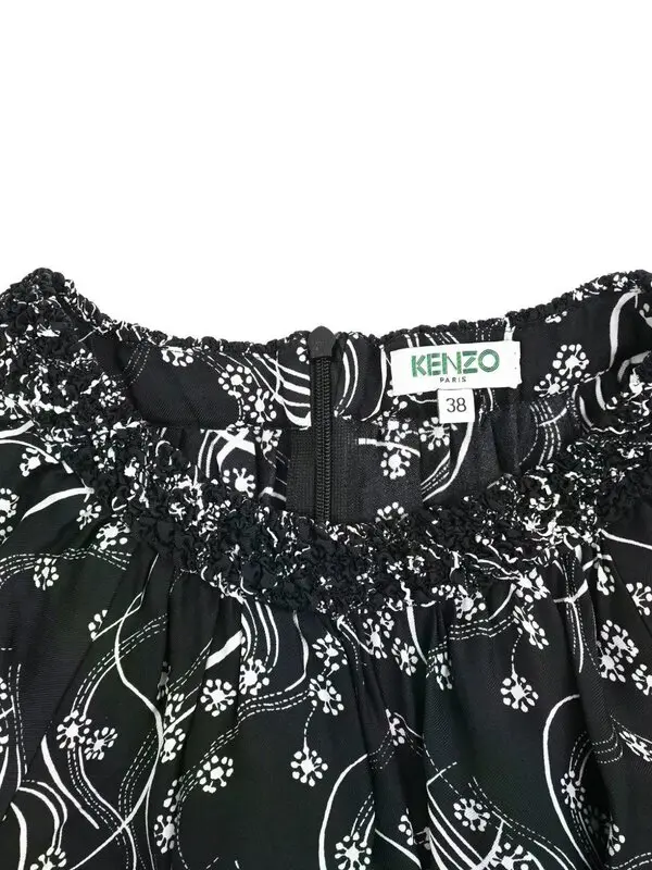 Kenzo Gathered Printed Midi Dress