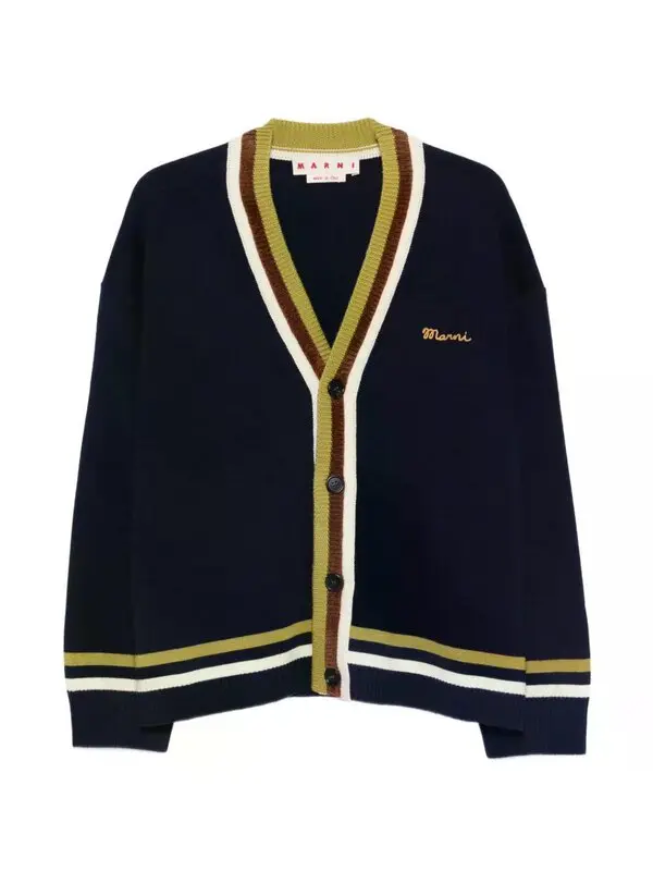 Marni Striped Embroidered Cardigan