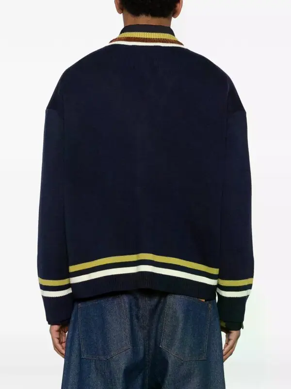 Marni Striped Embroidered Cardigan