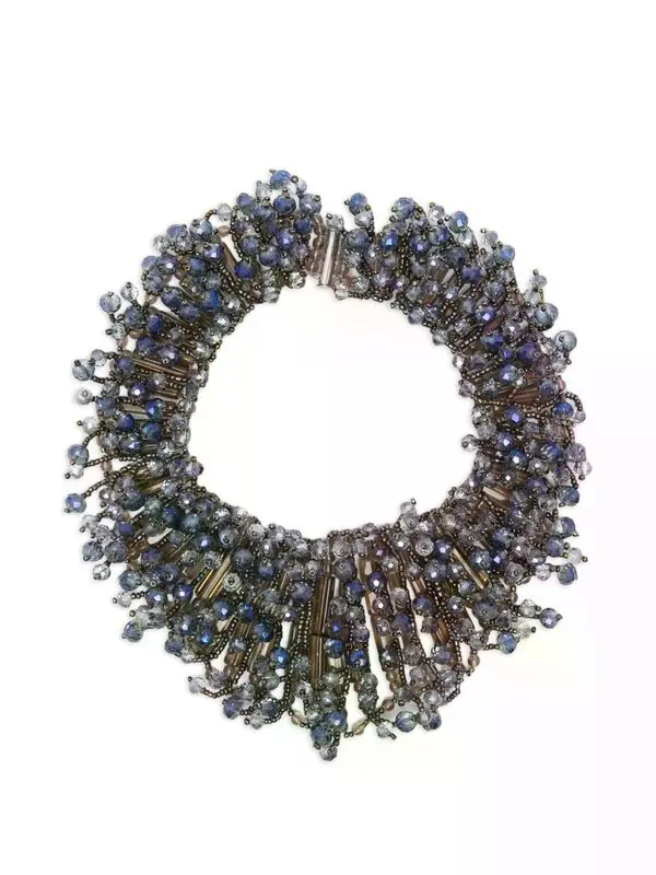 NIGHT MARKET Beaded Necklace - Silver