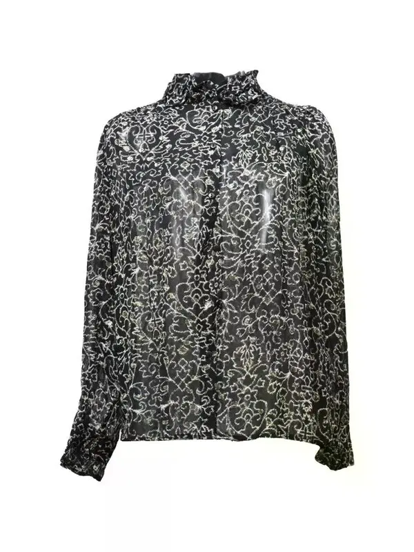 Ba&sh Printed Long-sleeve Blouse