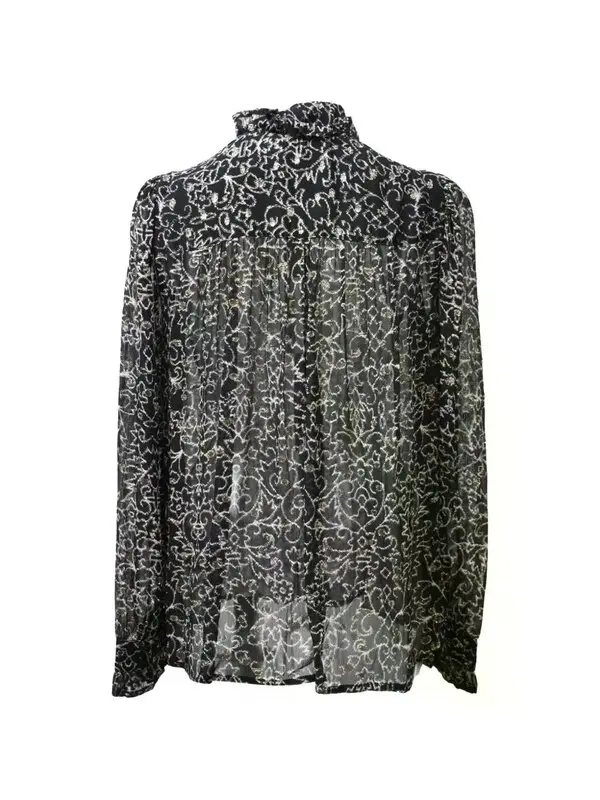 Ba&sh Printed Long-sleeve Blouse