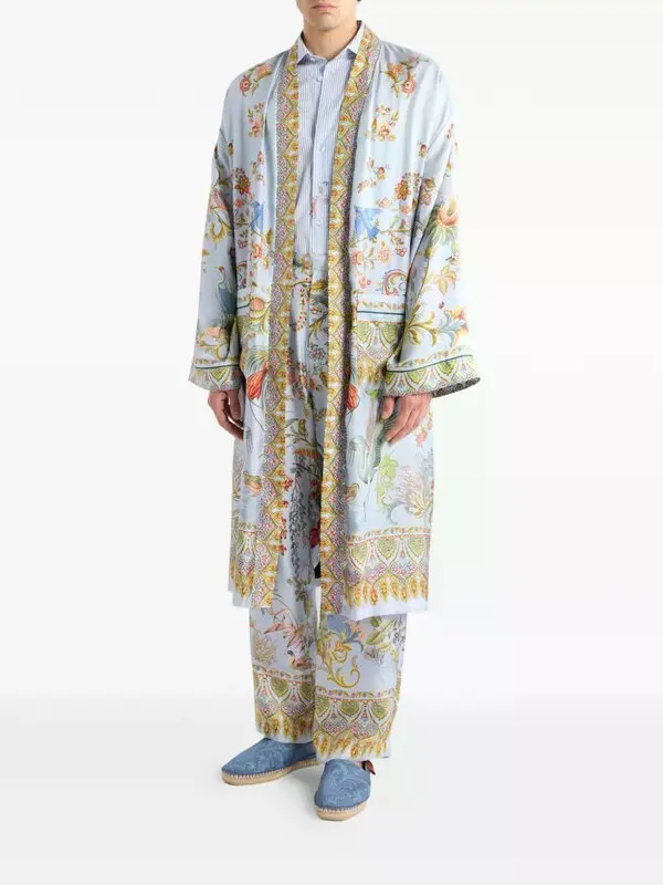 Etro Printed Silk Robe
