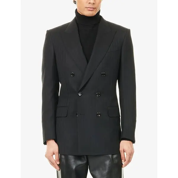 TOM FORD Striped Peak-lapels Wool Blazer