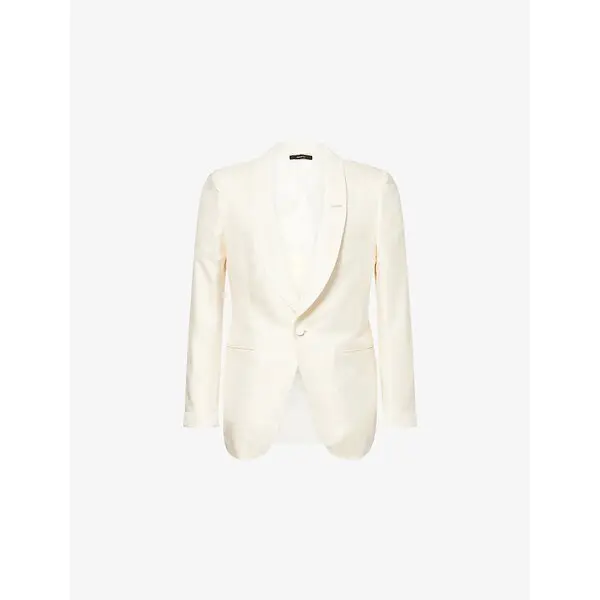 TOM FORD Textured Shawl-lapels Woven Blazer