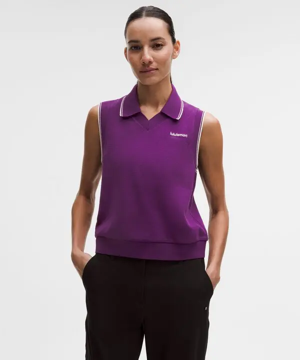 Lululemon Cotton-blend Golf Vest - Ultra Plum/light Ivory