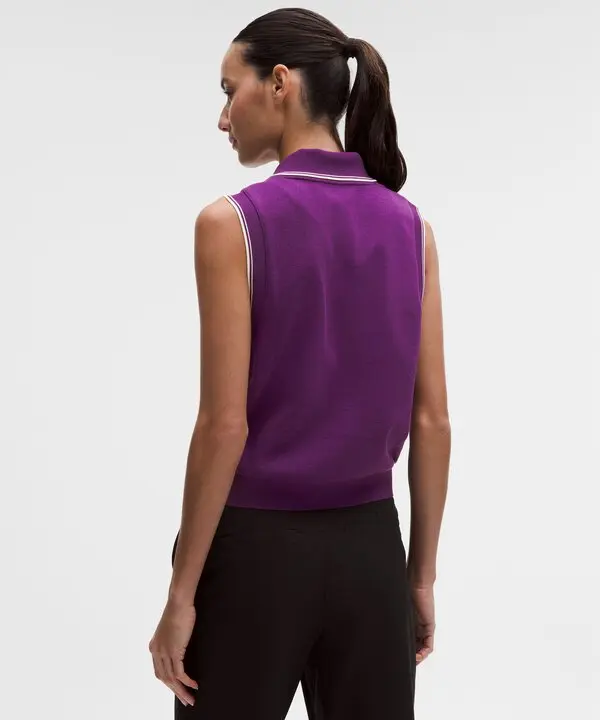 Lululemon Cotton-blend Golf Vest - Ultra Plum/light Ivory
