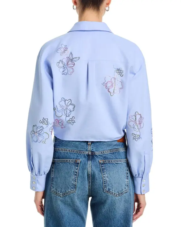 Cinq À Sept Blooming Linework Marianna Top - Rain Cloud Multi