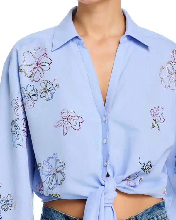 Cinq À Sept Blooming Linework Marianna Top - Rain Cloud Multi