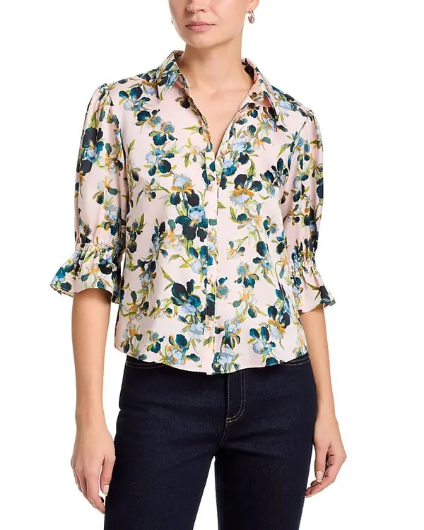 Cinq À Sept Fiona Trailing Iris Top - Rosy Cloud Multi