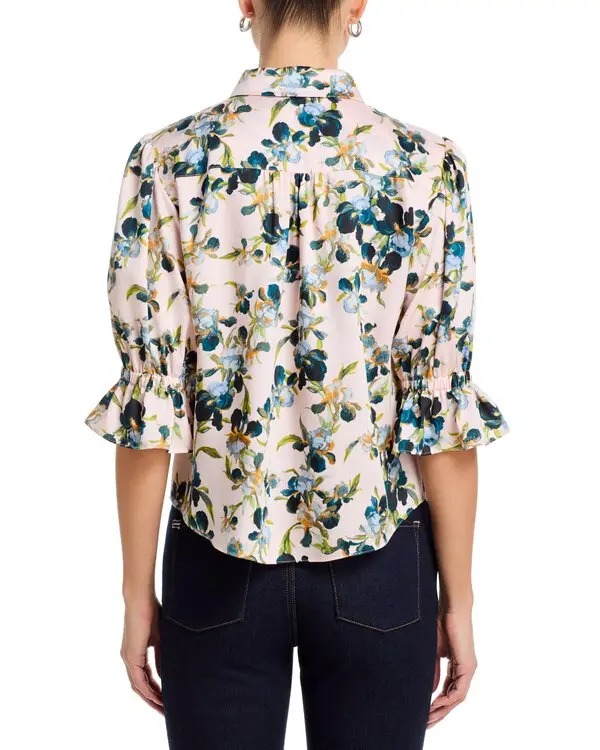 Cinq À Sept Fiona Trailing Iris Top - Rosy Cloud Multi