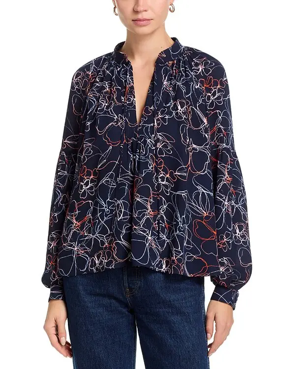 Cinq À Sept Malva Linework Floral Nanette Top