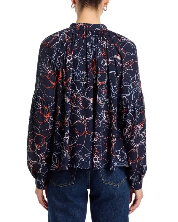 Cinq À Sept Malva Linework Floral Nanette Top