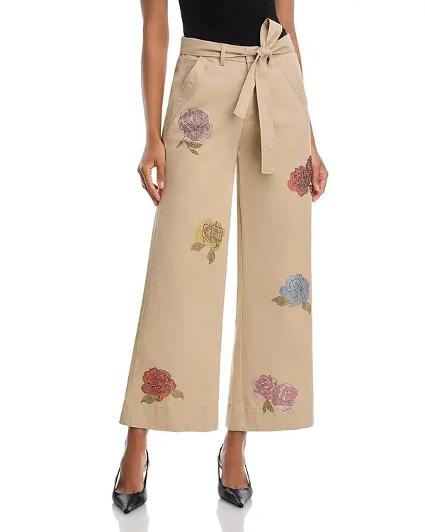 Cinq À Sept Heatset Roses Mylah High Rise Jeans - Khaki Multi