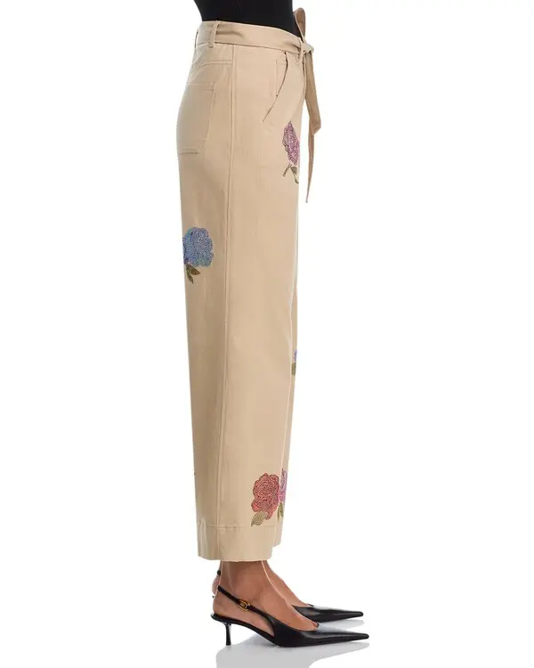 Cinq À Sept Heatset Roses Mylah High Rise Jeans - Khaki Multi