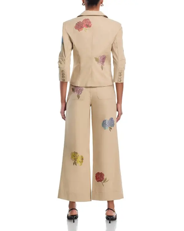 Cinq À Sept Heatset Roses Mylah High Rise Jeans - Khaki Multi