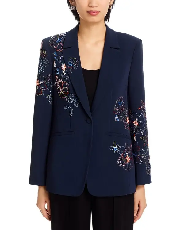 Cinq À Sept Karlie Blooming Linework Blazer - Navy Multi