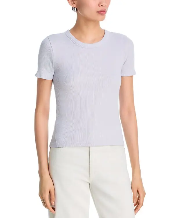 Rag & Bone Essential Rib Crewneck Tee - Lavender